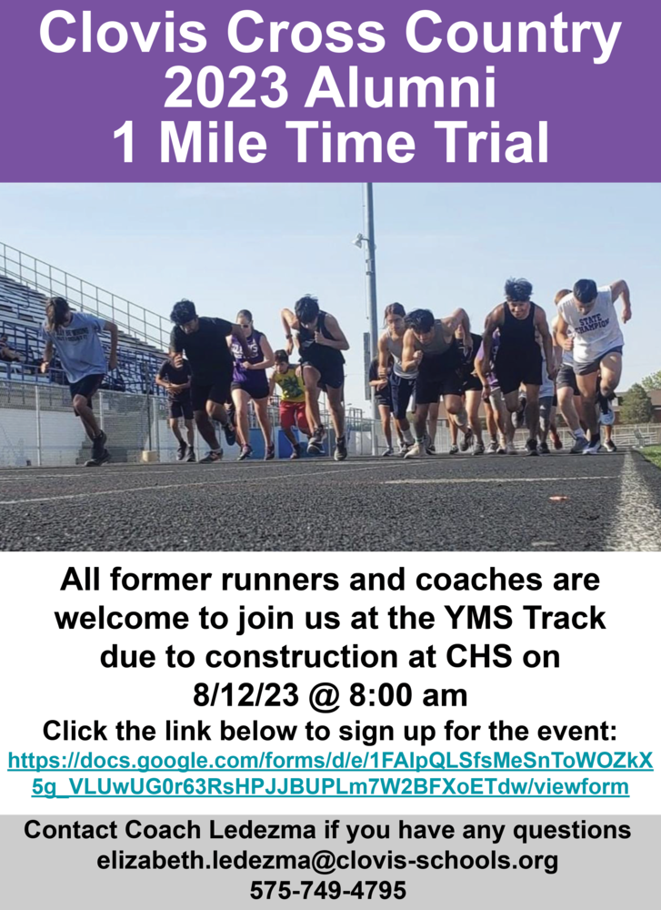 CLOVIS CROSS COUNTRY 2023 ALUMNI 1 MILE TIME TRIAL | Cameo Elementary